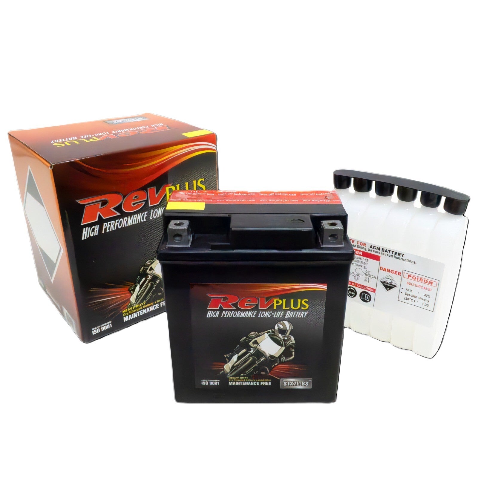 Marshall RevPlus STX7L-BS | Motorcycle Battery | 6Ah 100 CCA – Battery ...